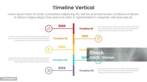 수직 타임 라인 이정표 Infographic 템플릿 사각형 막대가 있는 배너 수직 및 선 슬라이드 프레젠테이션을 위한 5점 목록 정보가 있는 원 연결 세로 구도에 대한 스톡