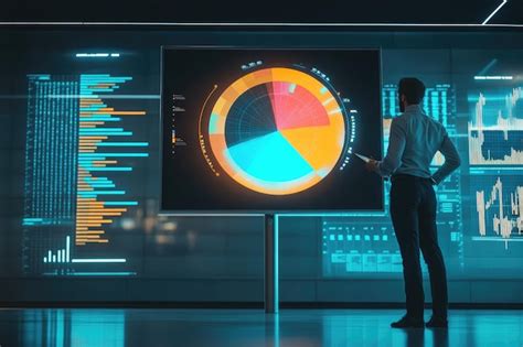 Analyzing Data Trends Through Vibrant Visuals In A Modern Tech