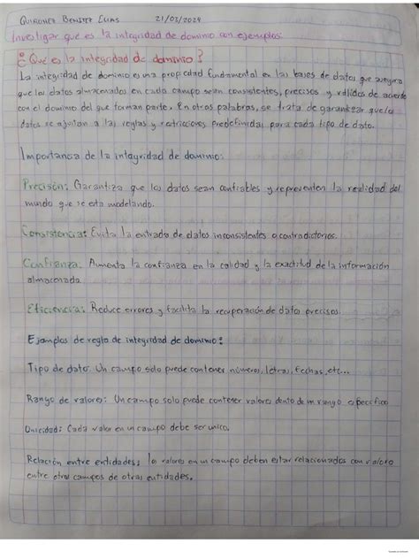 Tarea Integridad De Dominio Pdf