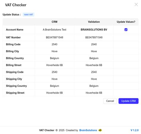 Vat Checker Version History