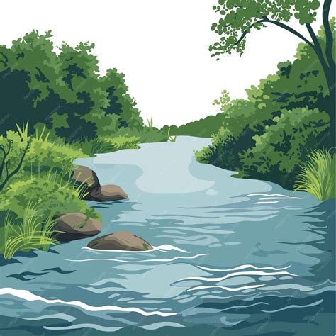 Premium Vector Vector River Nature On White Background Generative Ai
