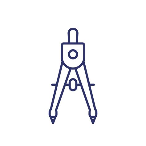 Divider Compass Tool Line Icon On White 2152335 Vector Art At Vecteezy