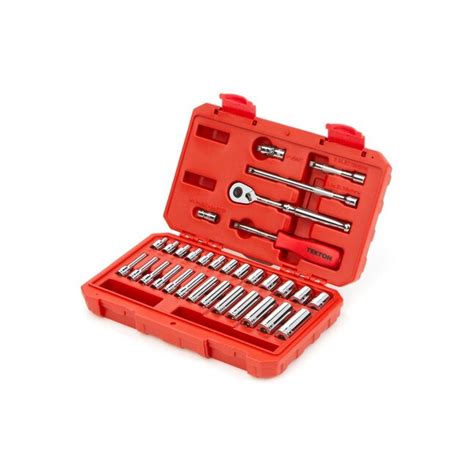 Tekton 33 Piece Metric 14 In Drive 6 Point Set Intermediate Socket Set In The Sockets And Socket