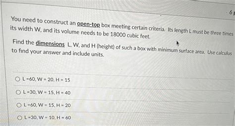 Solved You Need To Construct An Open Top Box Meeting Certain
