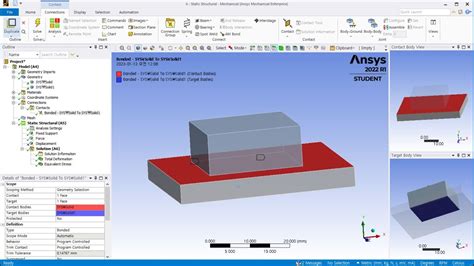 [ansys 비선형 구조 해석 기초강의] 1 접촉비선형1 접촉의 종류와 특성 및 Bonded 접촉 조건 해석 Youtube