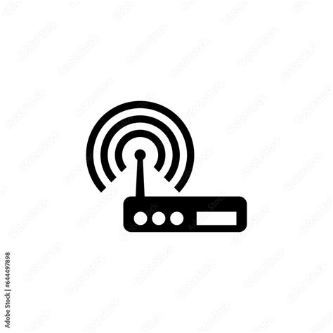 Wi Fi Router Network Device Access Point Flat Vector Icon Illustration Simple Black Symbol