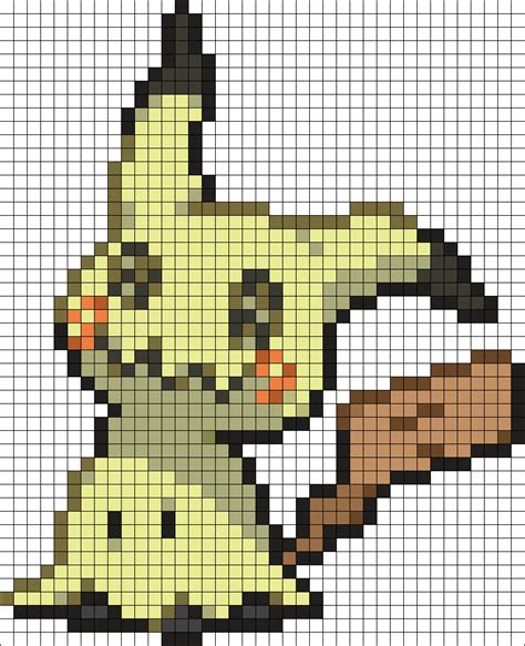 Mimikyu Sprite Kandi Pattern Pixel Art Pokemon Pixel Art Pattern Pokemon Cross Stitch