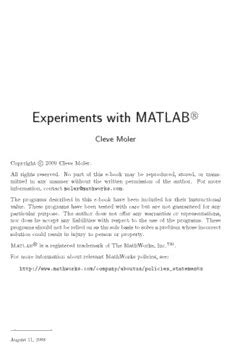Experiments With MATLAB PDF