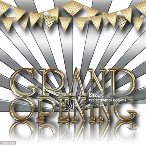 스톡 일러스트그랜드 오프닝 복사 공간 3d 그림 그라데이션 배경 0명에 대한 스톡 사진 및 기타 이미지 0명 3차원 형태 Publicity Event Istock
