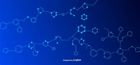 Gradient Blue Minimal Chemical Element Molecular Structure Background Desktop Wallpaper Pc