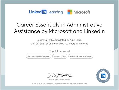 Aditi Garg On Linkedin I Am Thrilled To Have Completed The “career Essentials In Administrative