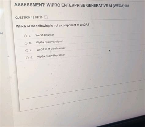 ASSESSMENT WIPRO ENTERPRISE GENERATIVE AI StudyX