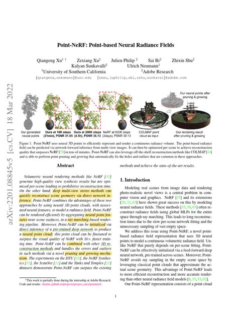 Point Nerf Point Based Neural Radiance Fields Pdf Rendering Computer Graphics Graphics