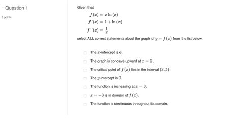 Solved Given That F X F X F X Xln X 1 Ln X X1 Select Chegg Com