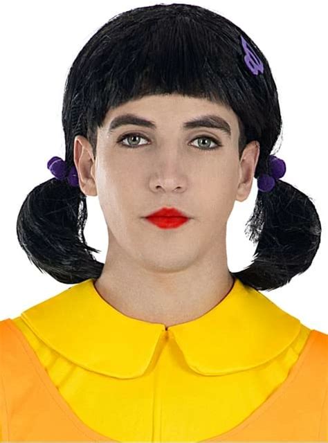 Diese Weihnachtsgeschenke Squid Game Puppe Perücke Offiziell Netflix Sind Mode Von Funidelia