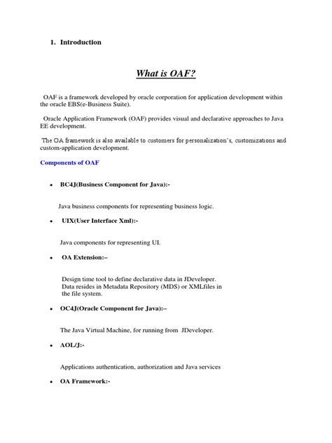 oaf user guide pdf databases software development