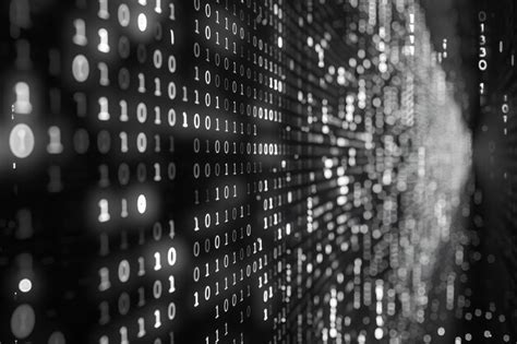 Premium Photo Binary Code Displayed On Digital Screen With Matrix