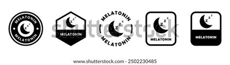 Melatonin Vector Signs Product Packaging Label Stock Vector Royalty