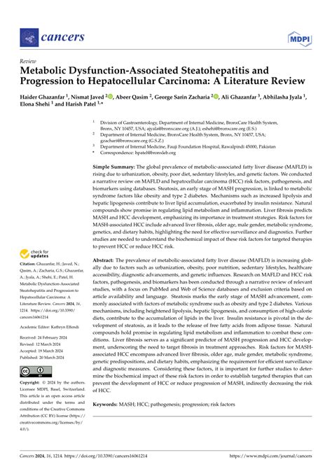 PDF Metabolic Dysfunction Associated Steatohepatitis And Progression To Hepatocellular