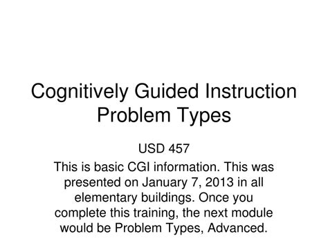 Ppt Cognitively Guided Instruction Problem Types Powerpoint Presentation Id 2195970