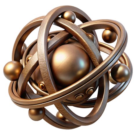 Stunning Classic Abstract Metallic Sphere Sculpture Interlocking Rings And Spheres Professional