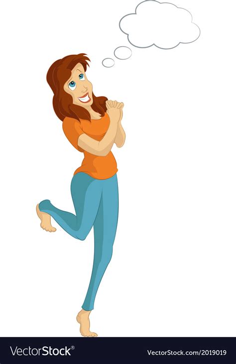Dreaming Girl Royalty Free Vector Image Vectorstock