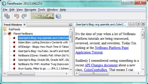 Netbeans Platform Feed Reader Tutorial