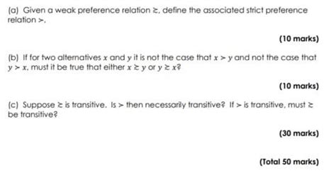 solved a given a weak preference relation define the