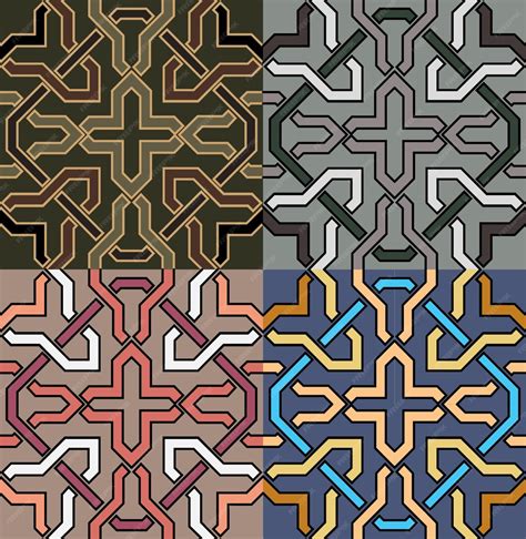 Premium Vector Decorative Pattern Different Color Optionvector