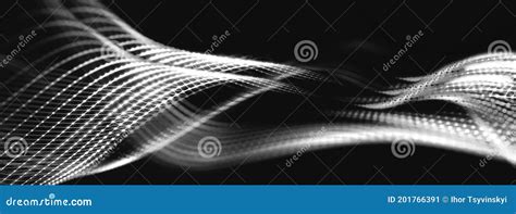 Digital Technology Background Directed Stream Of Luminous Particles Big Data Visualization 3d