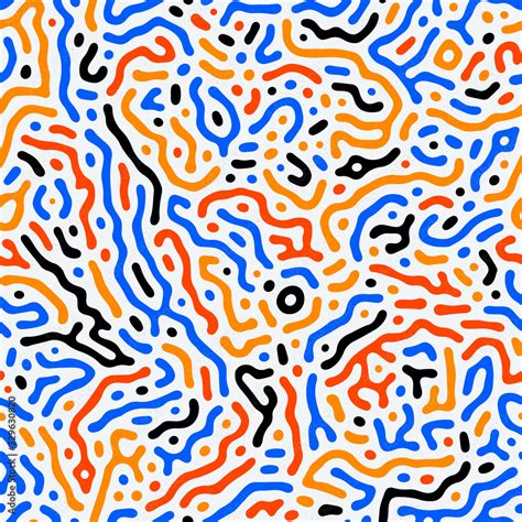Diffusion Reaction Vector Seamless Pattern Oorganic Shapes Lines