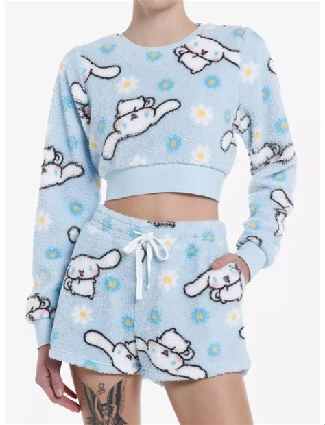 Cinnamon Roll Blue Clothes Pijama Warm Sanrio Cloth Girls Loungewear