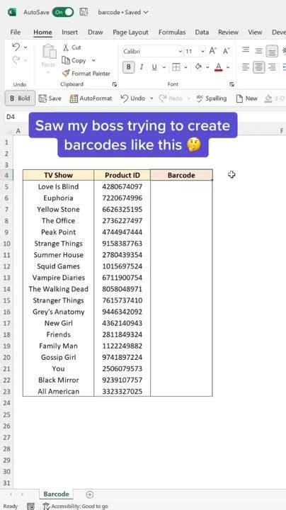 David Greenbaum Di Linkedin How To Create Barcodes In Excel