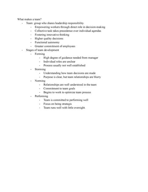 Week 9 Notes Professor Dr Abigail Veliquette What Makes A Team Team Group Who Shares