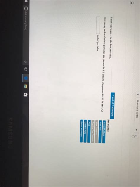 Solved How Many Moles Of Solute Particles Are Present In 1 L