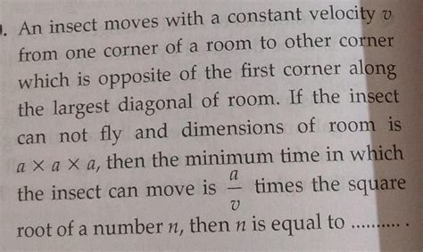 Answered An Insect Moves With A Constant Velocity V From One Corner