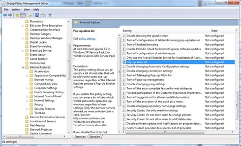 Allow Popups From Certain Websites Using A Group Policy Object Oasysadmin