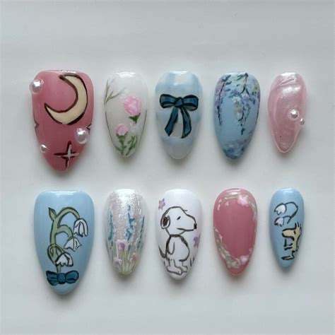 8 Snoopy Nails Ideas In 2025 Snoopy Nails Nails Cute Nails