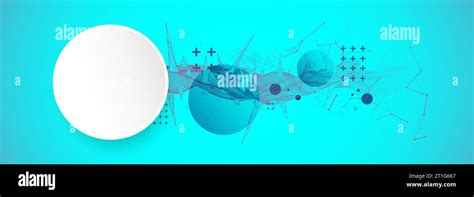 Wireframe Science Background With Plexus Effect Futuristic Vector