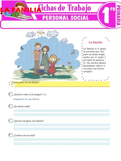 Actividades Sobre La Familia Para Primer Grado Pdf Familia Amor