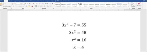 Aligning Equations Properly In Word Staff Guide Digital Education Systems Help