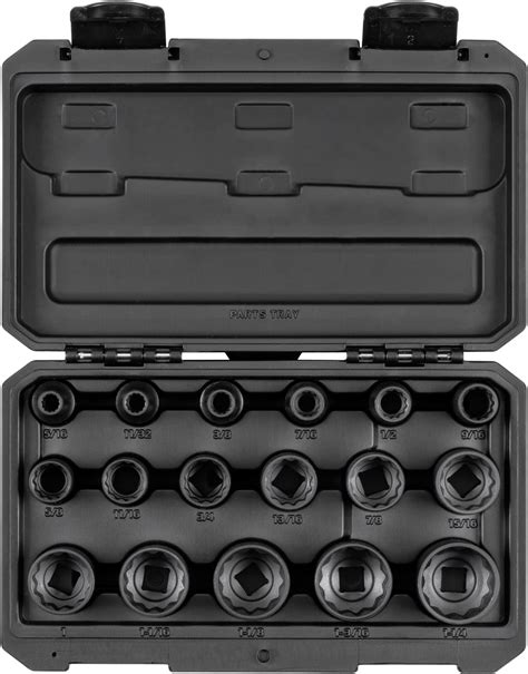 Spline Socket Set 1 2 Drive Universal Metric 8 32mm 12 Point Cr V Socket Set 19pcs