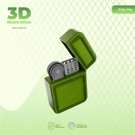 Premium Psd 3d Render Gas Lighter