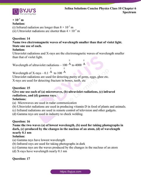 Selina Solutions Concise Physics Class 10 Chapter 6 Spectrum Download PDF