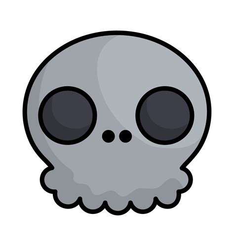 Scary Skeleton Head Cartoon