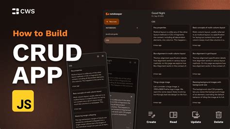 Create Read Update Delete Crud In Javascript Note Taking App