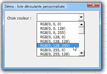Astuce VBA liste déroulante personnalisée