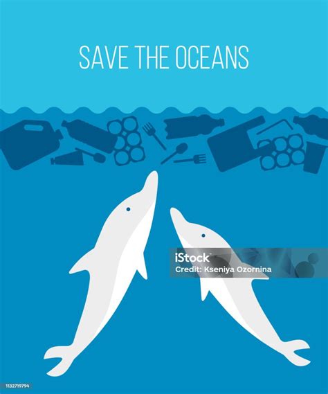 배너는 해양 플라스틱 오염을 중지 합니다 플라스틱 쓰레기의 블록 아래 돌고래와 생태 포스터입니다 물 쓰레기 문제 C 0명에 대한 스톡 벡터 아트 및 기타 이미지 Istock