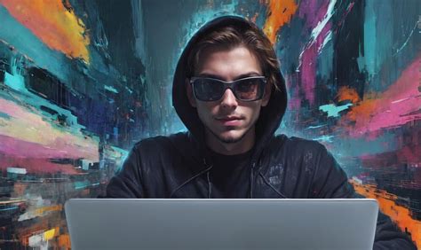 Stylish Programmer Working On Laptop Premium Ai Generated Image