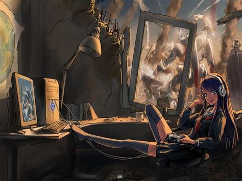 Gamer Girl Anime Pc Wallpapers Wallpaper Cave